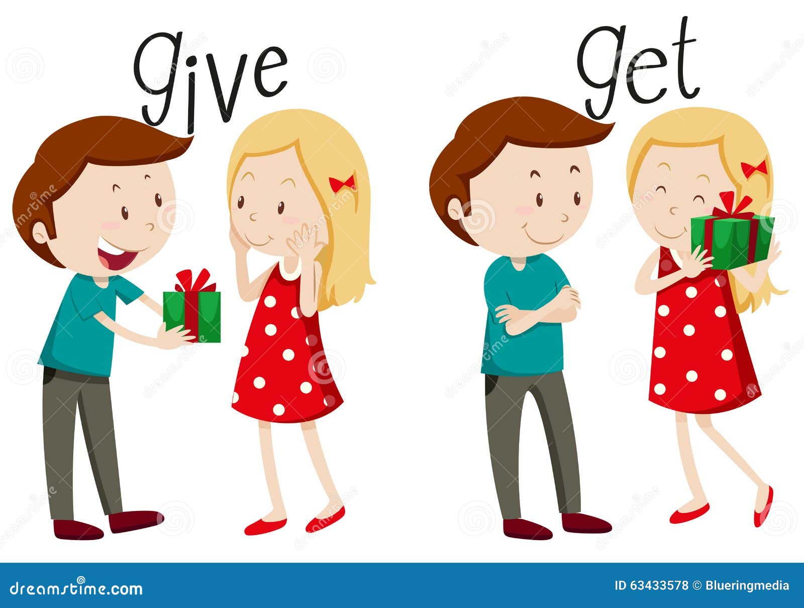 Girl Getting Gift Stock Illustrations – 177 Girl Getting Gift Stock ...