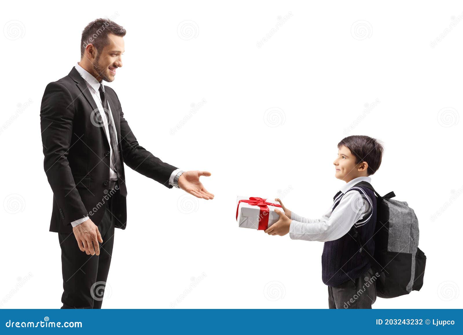 Boy Giving a Present To His Father Stock Photo - Image of give, smile ...