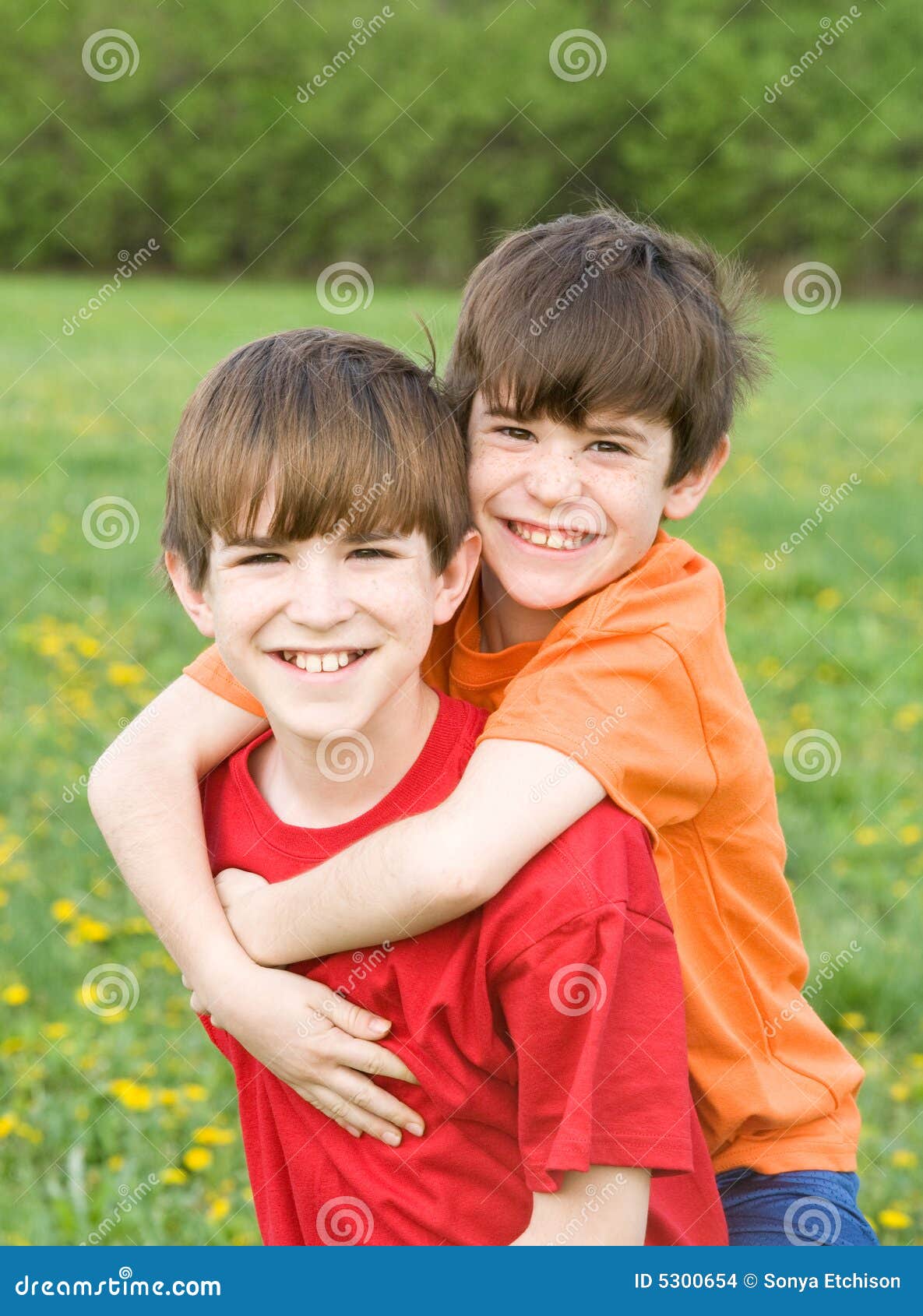 Boy Giving Ride on Back stock photo. Image of male, childhood - 5300654