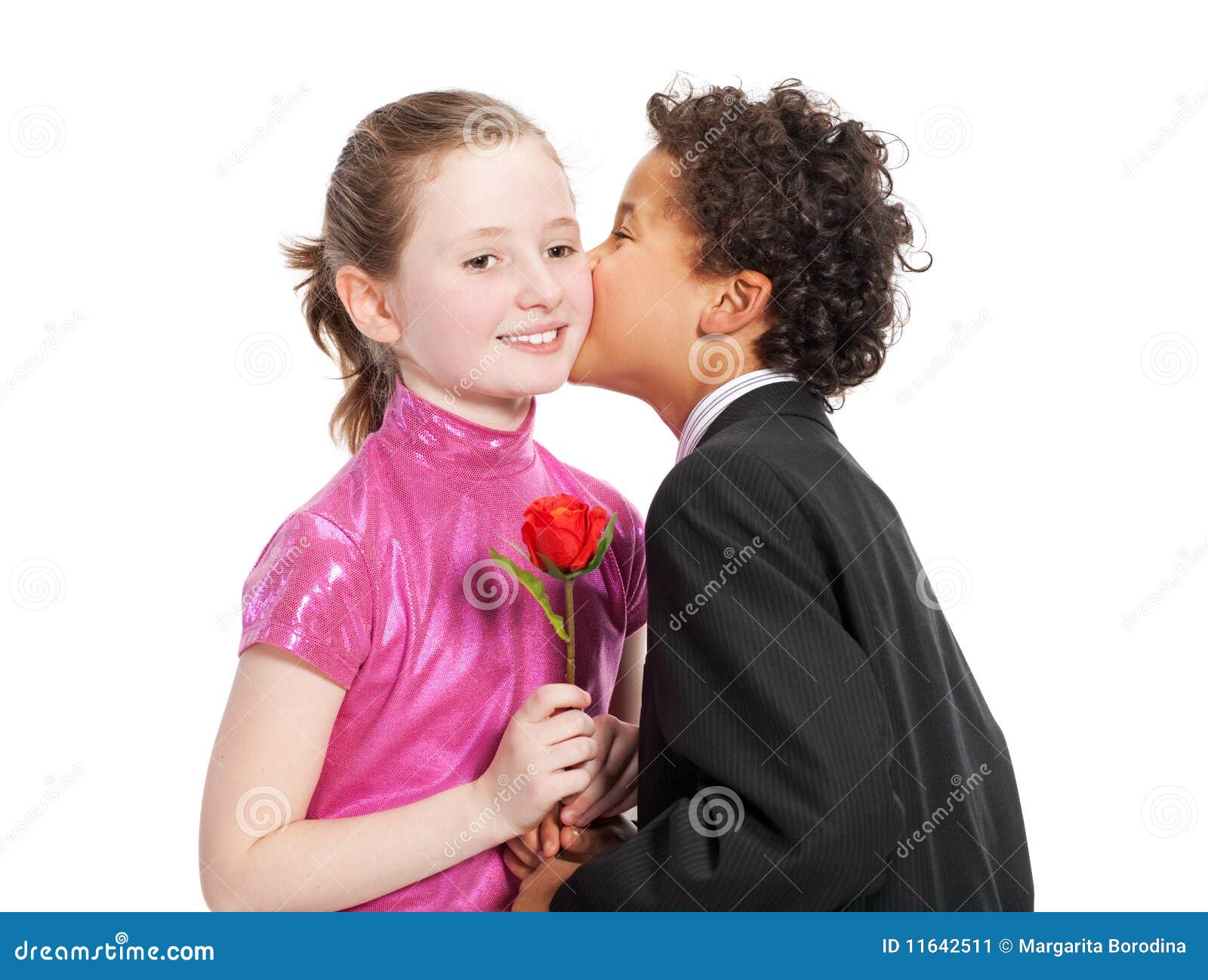 Boy Giving a Rose To a Girl Stock Image - Image of children, people ...