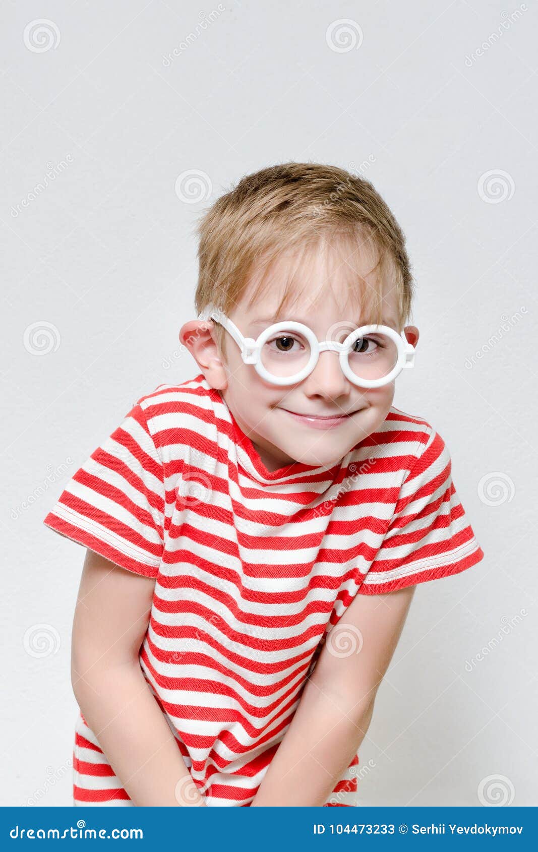 Boy with Glasses, a Cunning Expression Stock Image - Image of wily ...