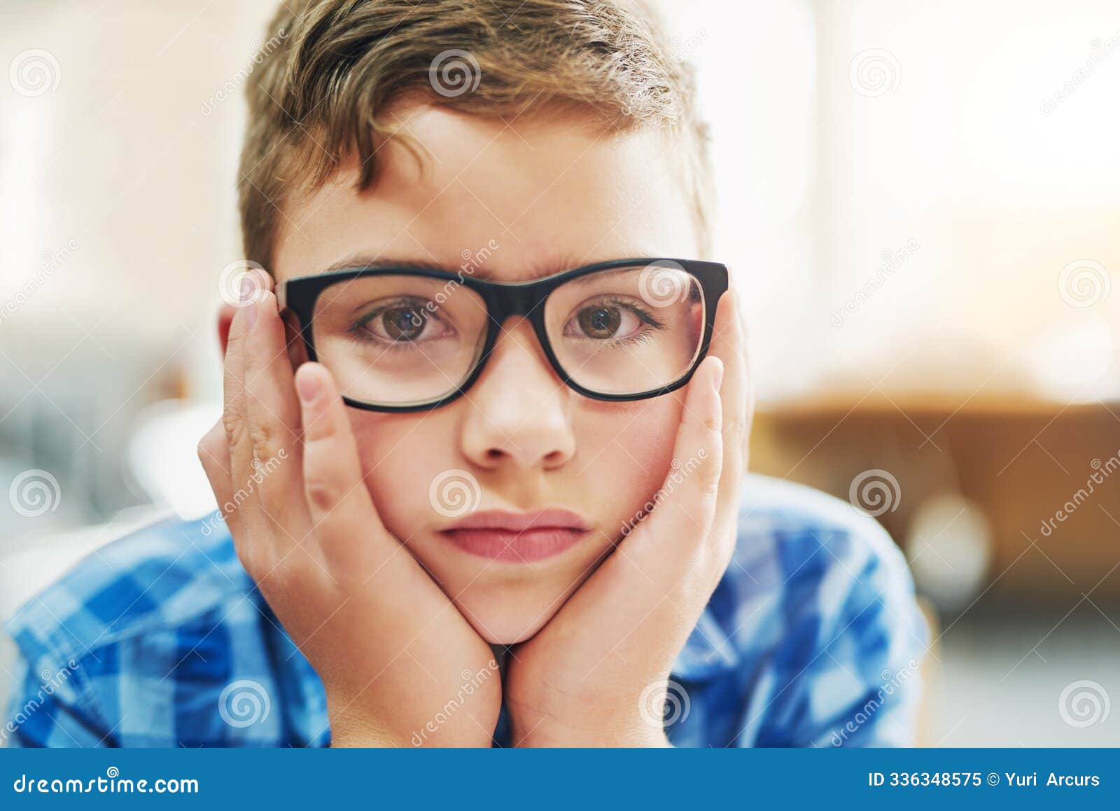 Boy, Glasses and Portrait in Classroom for Learning, Education and ...