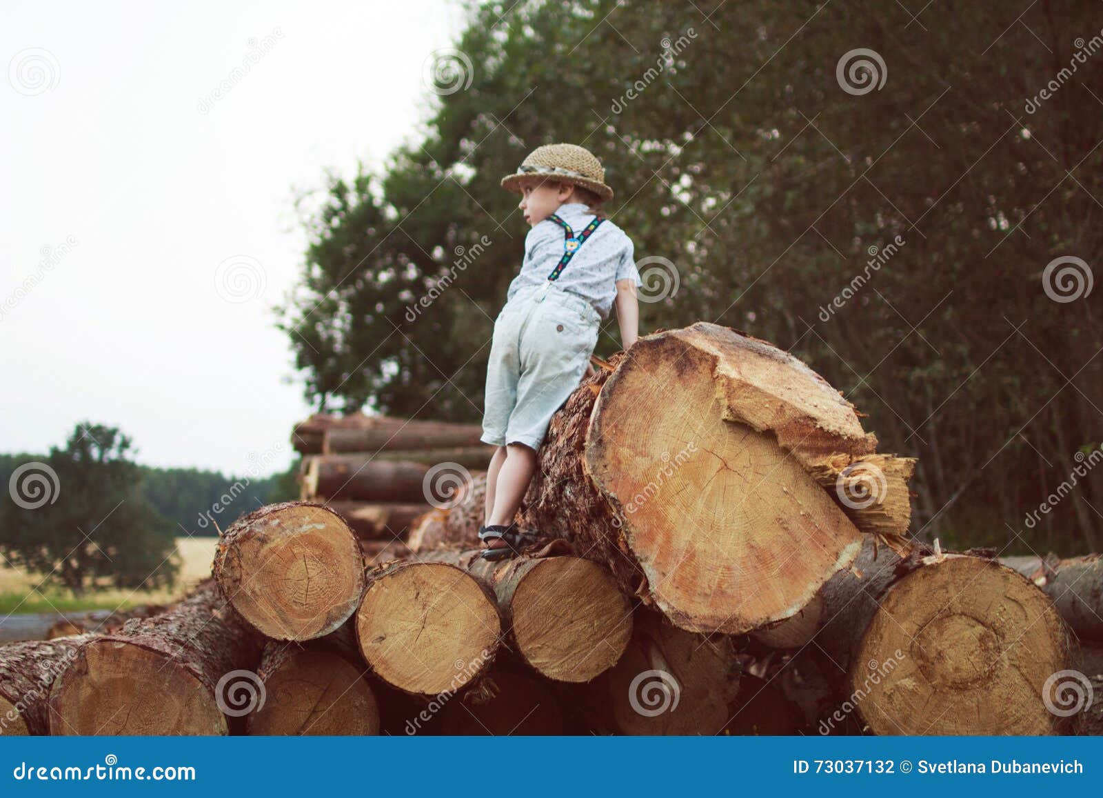Boy goes on logging stock photo. Image of happy, outdoors - 73037132