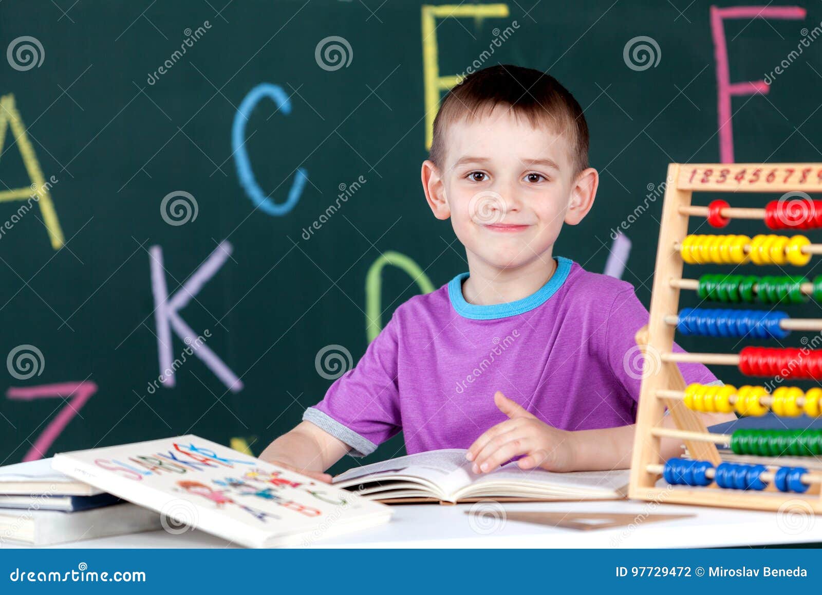 The Boy Goes To the First Class Stock Photo - Image of concept, child ...
