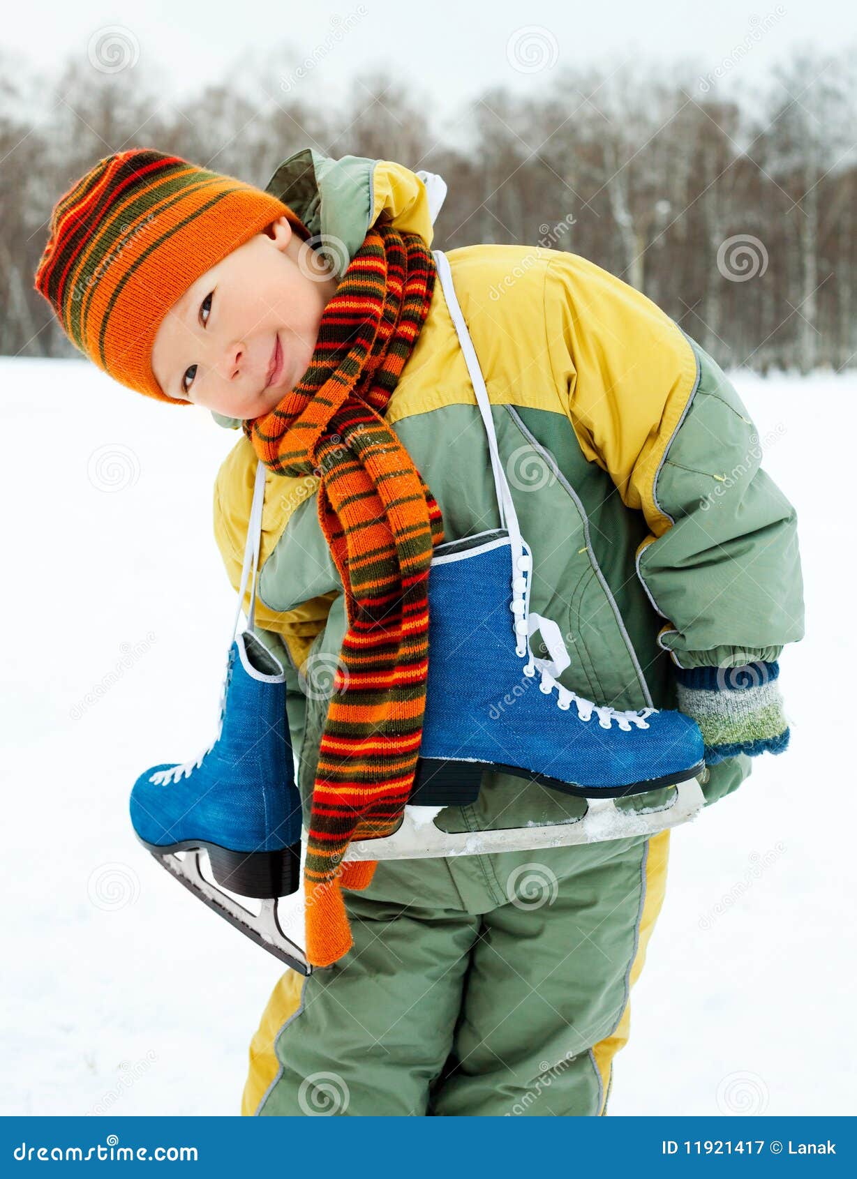 Boy going ice skating stock image. Image of caucasian - 11921417