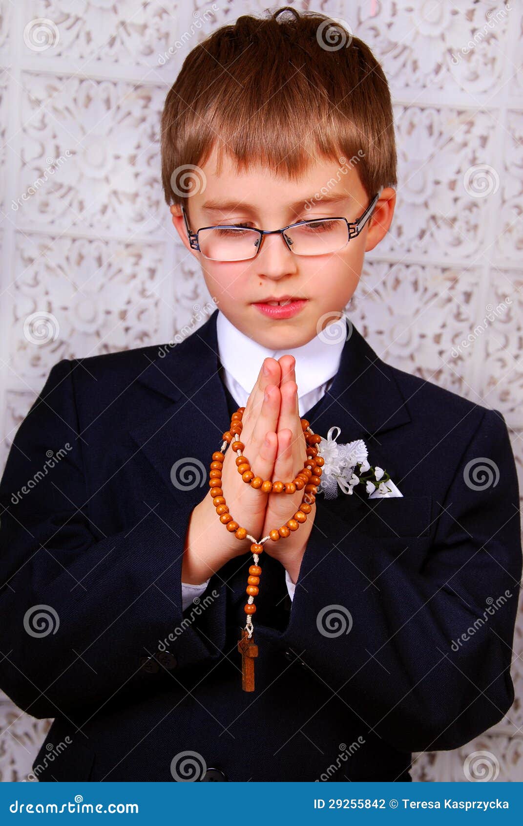 Boy Going To the First Holy Communion Stock Photo - Image of pray ...