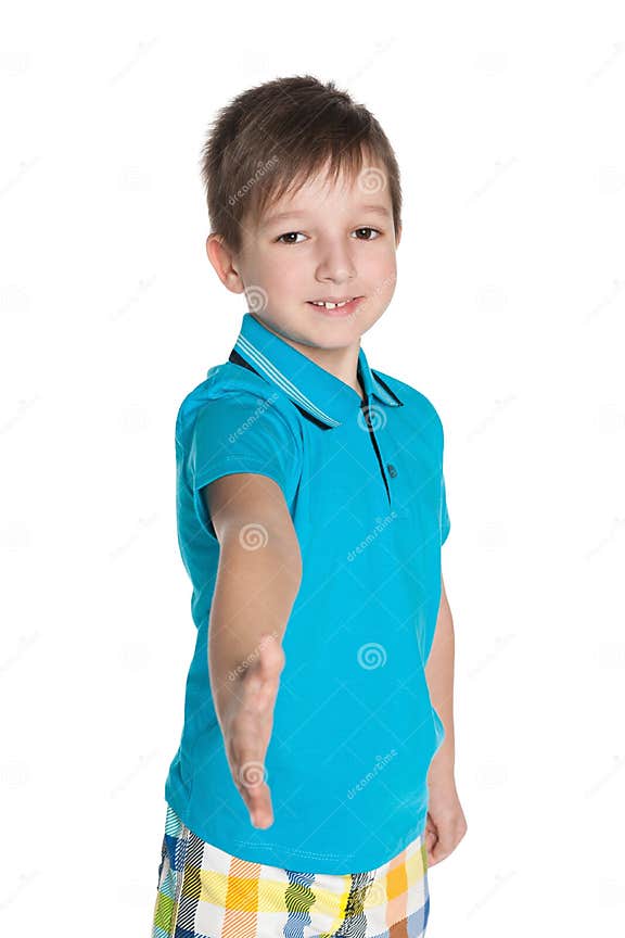 Boy is Going To Shake a Hand Stock Image - Image of alone, positive ...