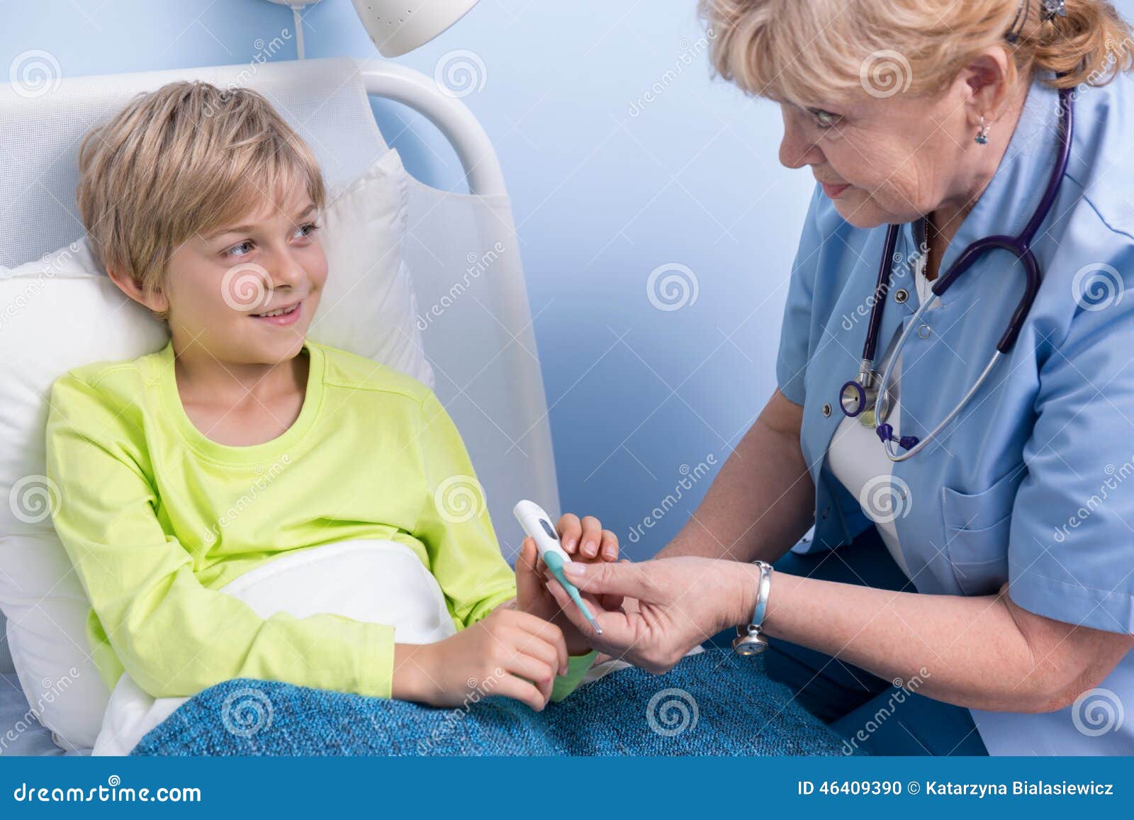 Boy Going To Take Temperature Stock Photo - Image of medic, senior ...