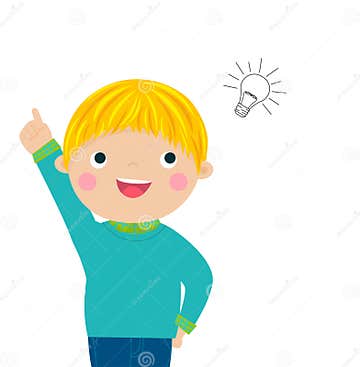 Boy with a good idea stock vector. Illustration of expression - 48731639