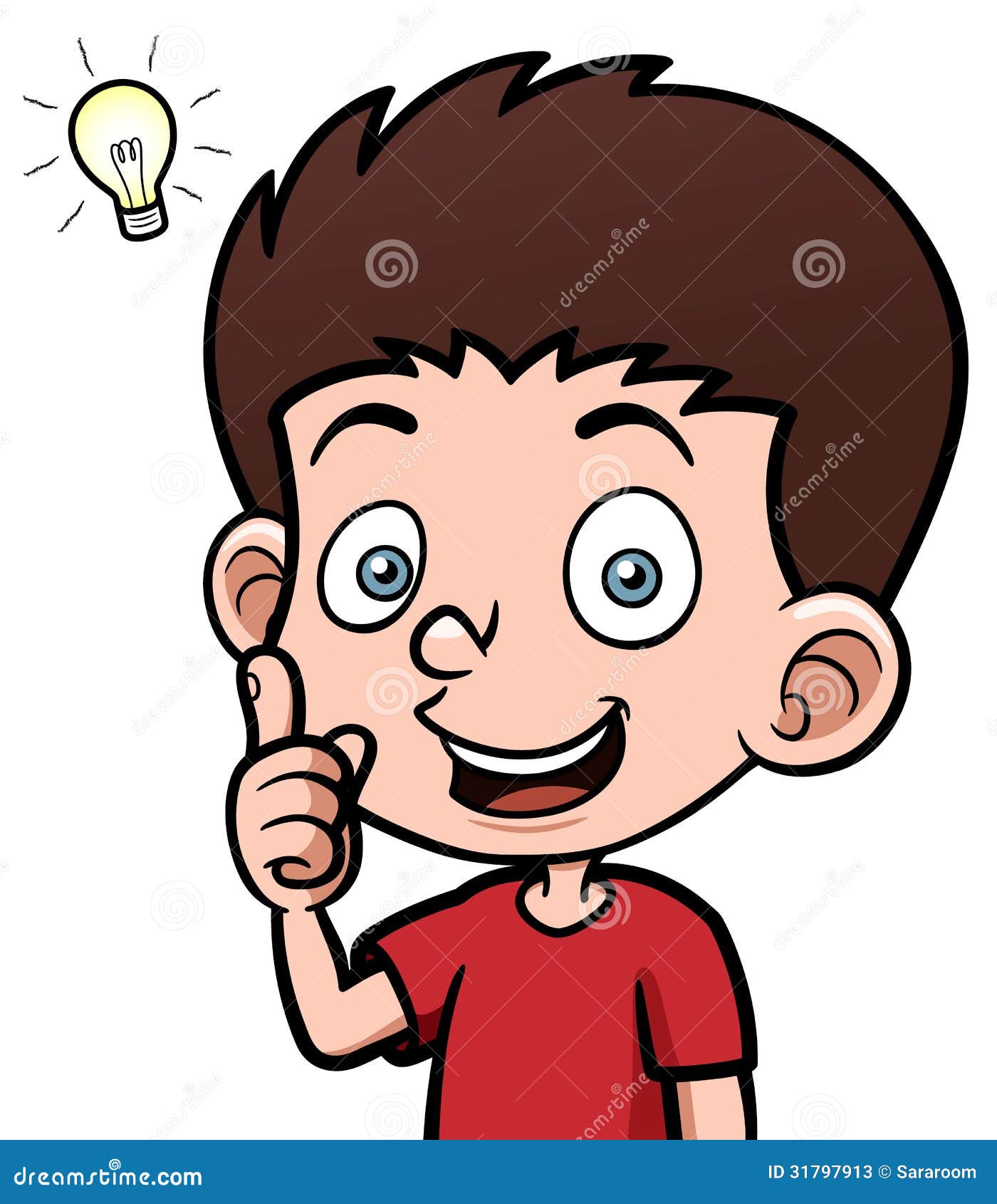 Boy with a good idea stock vector. Illustration of clever - 31797913