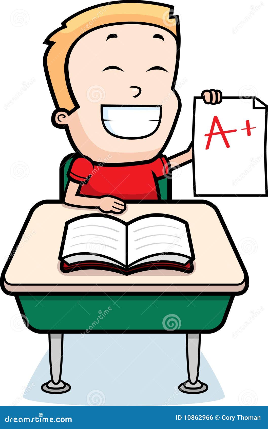 Boy Grades stock vector. Illustration of cartoon, test - 10862966