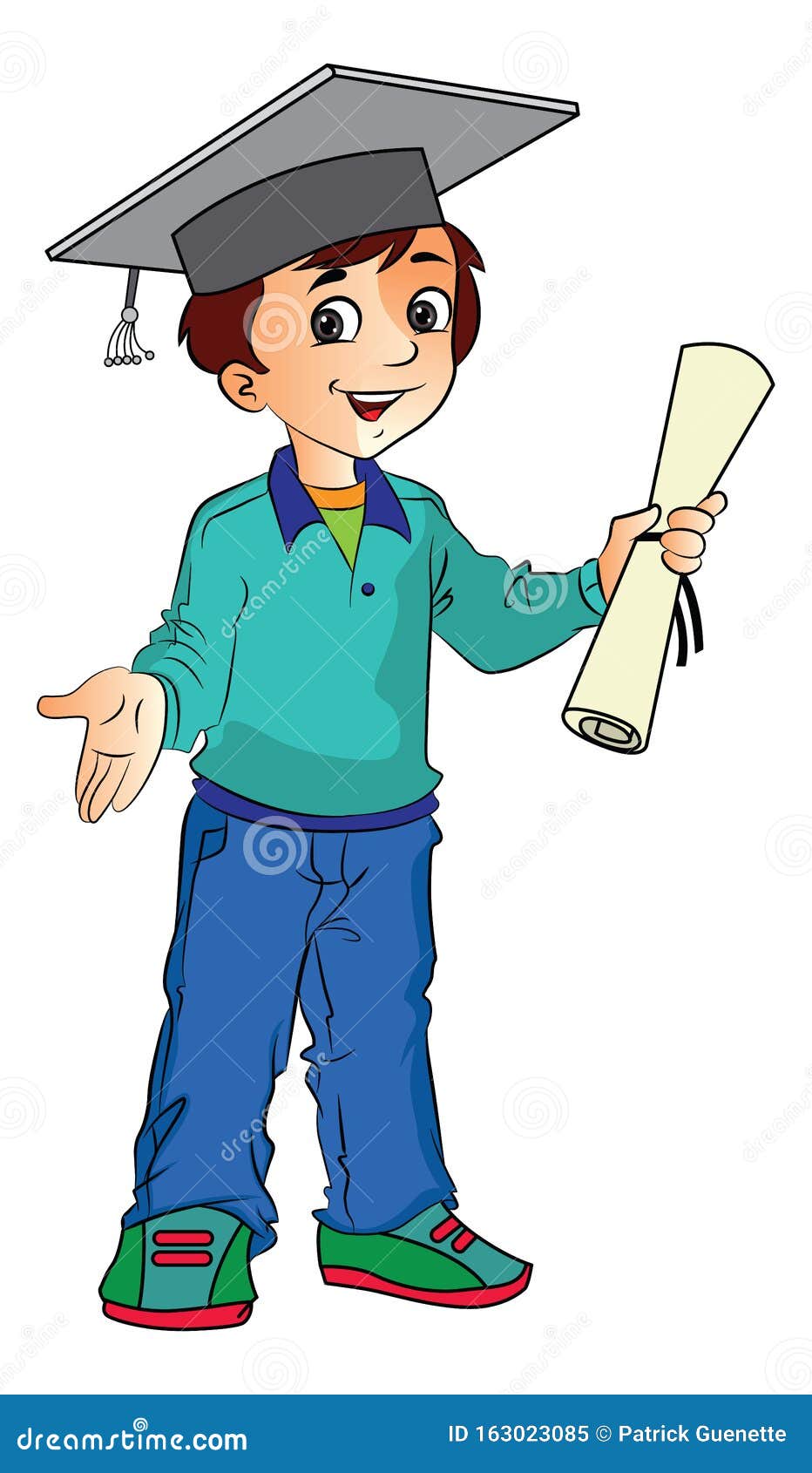 Boy Graduate, illustration stock vector. Illustration of diploma ...