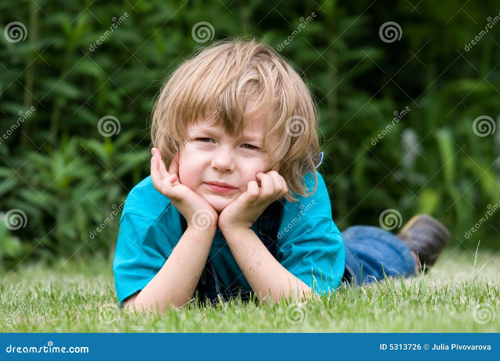 Boy on the grass stock photo. Image of happiness, lifestyle - 5313726