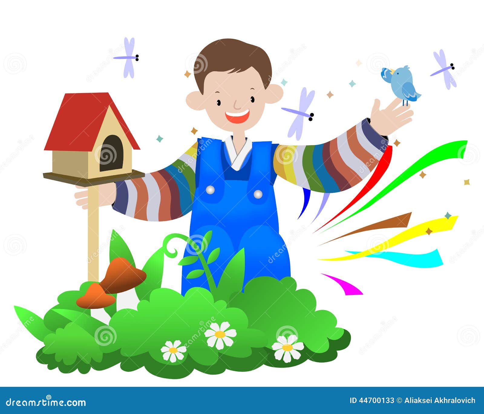 Boy in the grass stock vector. Illustration of environment - 44700133