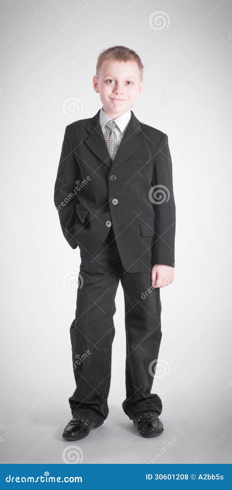 Boy on gray background stock photo. Image of full, vertical - 30601208