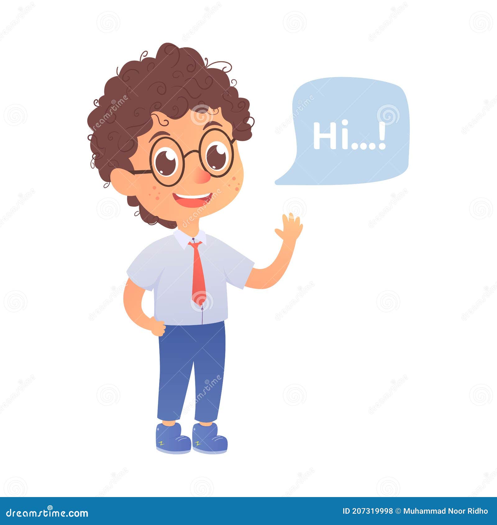 Boy Greet Say Hello, Back To School Vector Stock Vector - Illustration ...