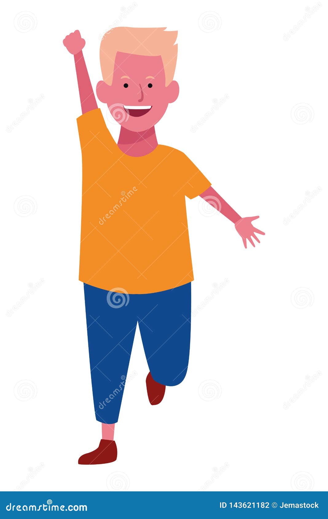Boy Greeting with Hands Cartoon Stock Vector - Illustration of young ...
