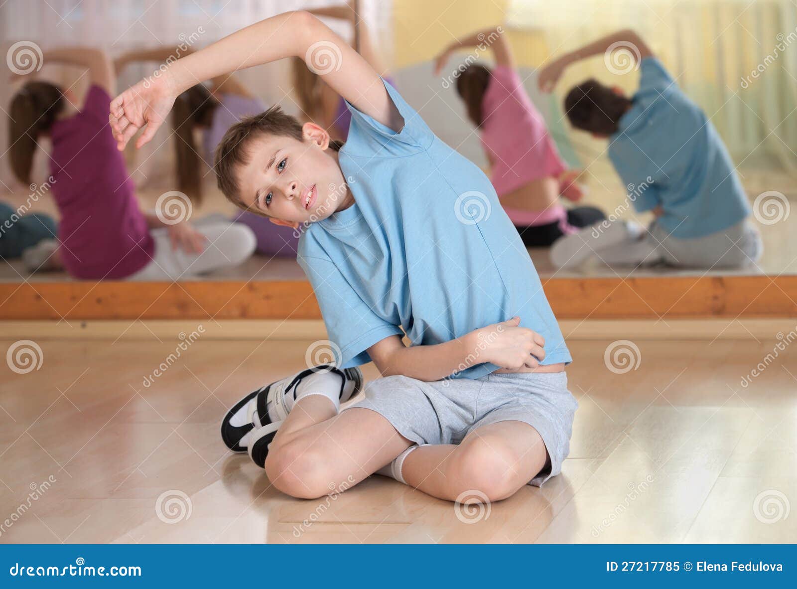 Boy and Group Engaged in Physical Training Stock Image - Image of boys ...