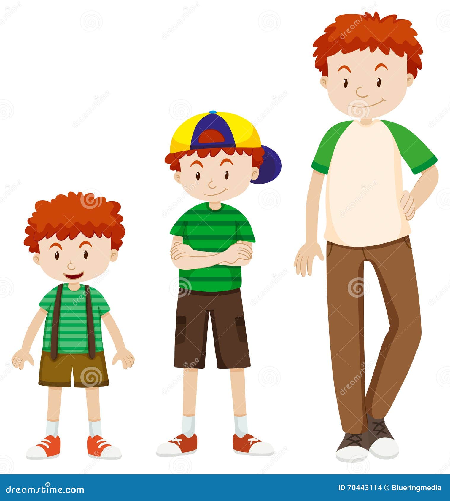 Boy growing up to man stock vector. Illustration of youth - 70443114