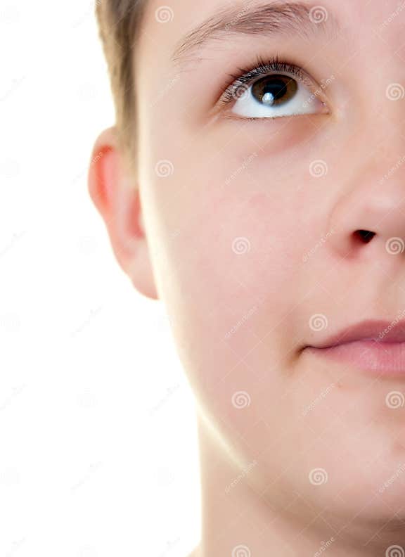 Boy half face stock image. Image of teenager, teens, isolated - 13672193