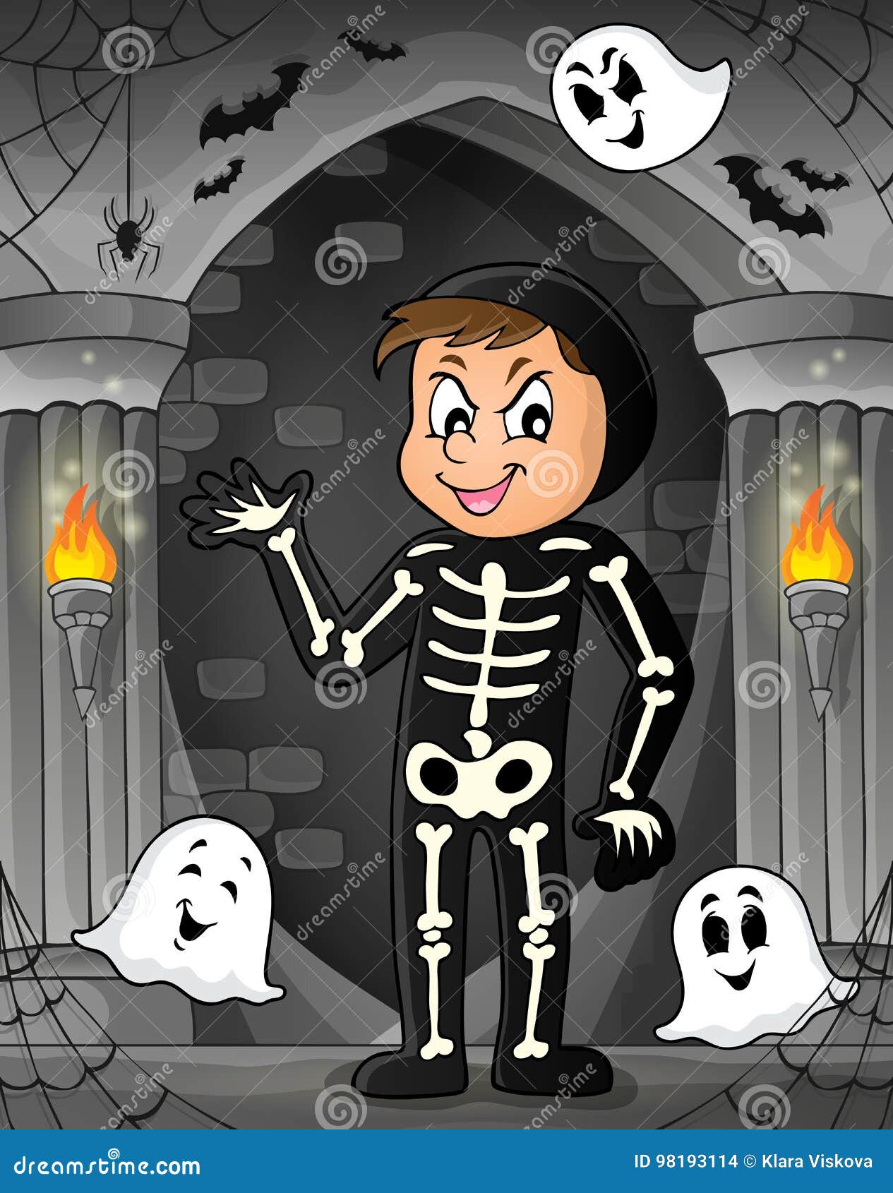 Boy in Halloween Costume Theme Image 1 Stock Vector - Illustration of ...