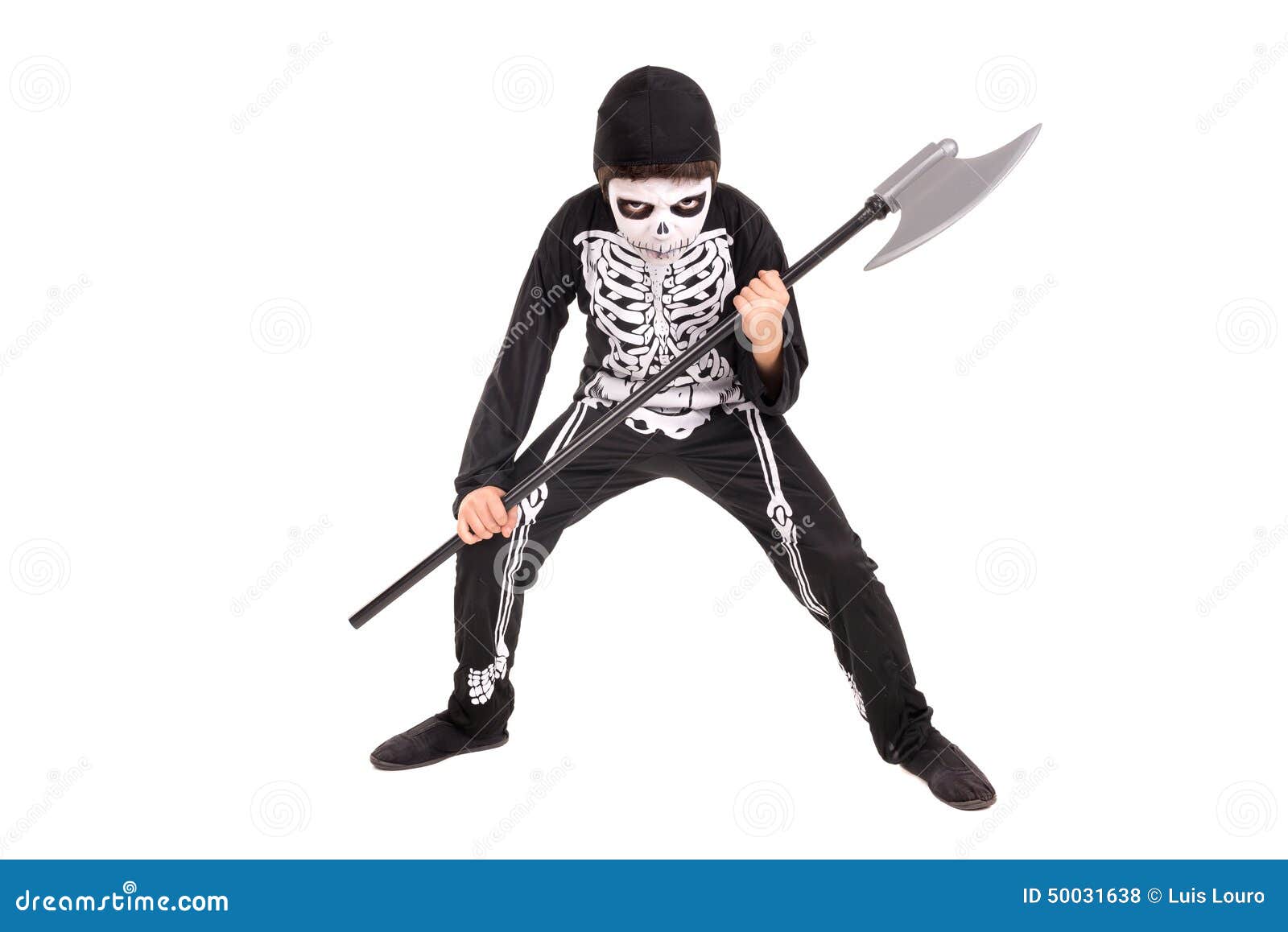 Boy in Halloween Skeleton Costume Stock Photo - Image of hand, people ...