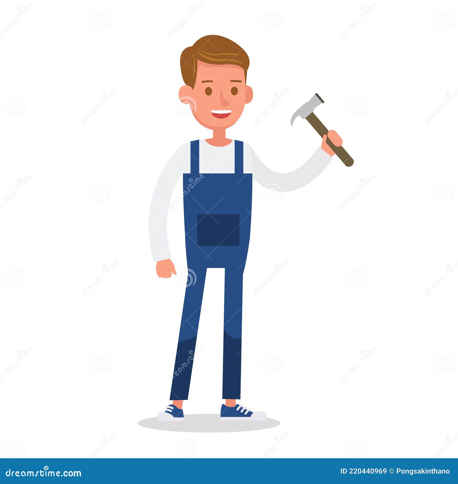 Boy with the Hammer Character Vector Design Stock Vector - Illustration ...
