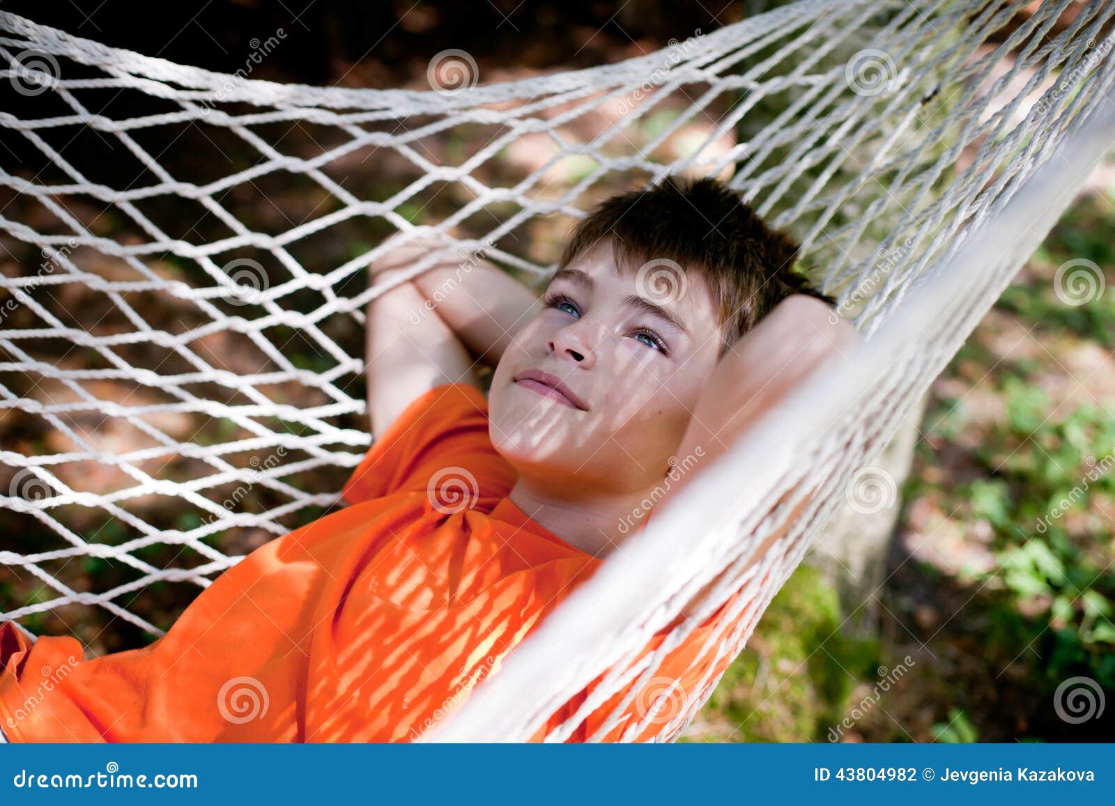Boy in hammock stock photo. Image of orange, holiday - 43804982