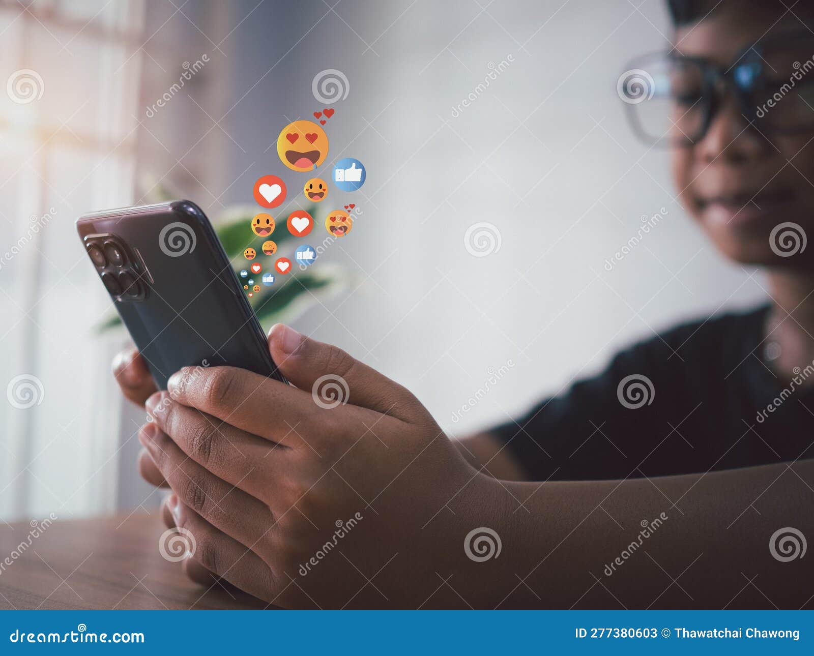 Boy Hand Using Smartphone Typing Live Chat Chatting on Application ...