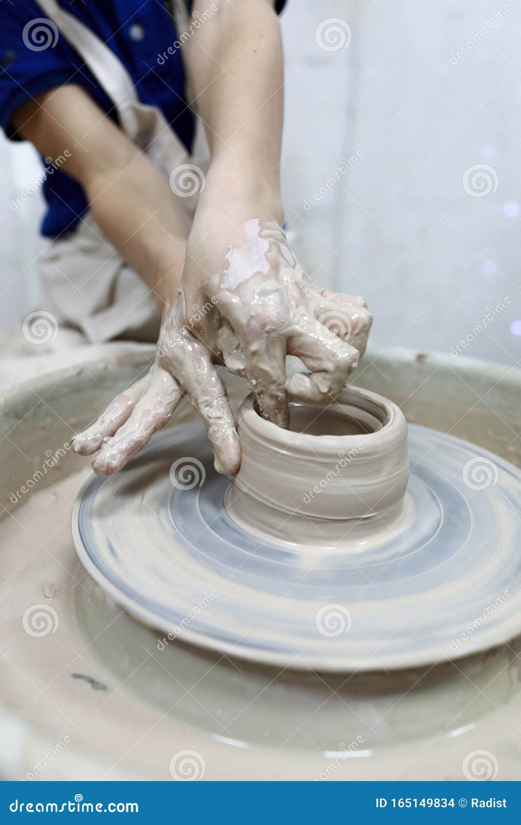 Boy hands making in clay stock photo. Image of people - 165149834