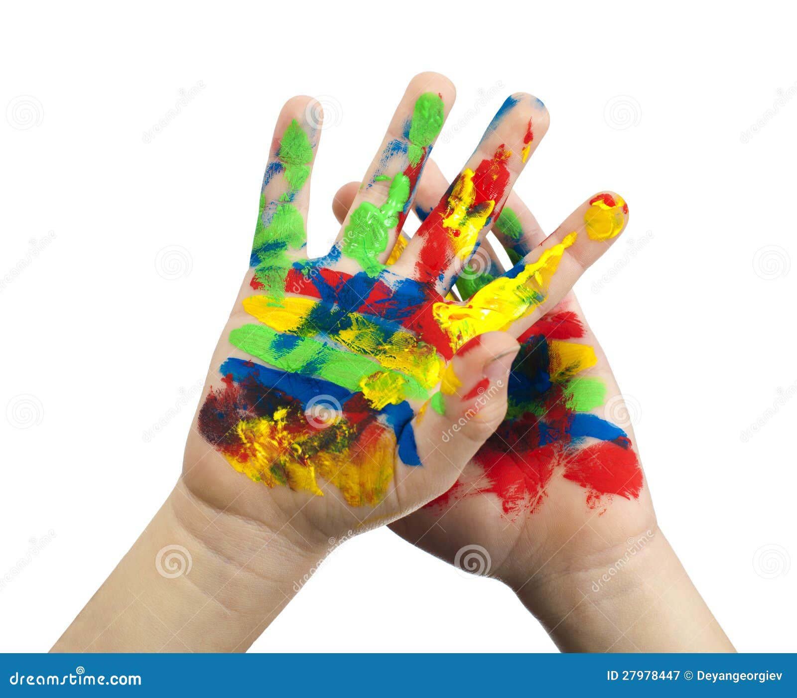 Boy Hands Painted with Colorful Paint Stock Image - Image of children ...