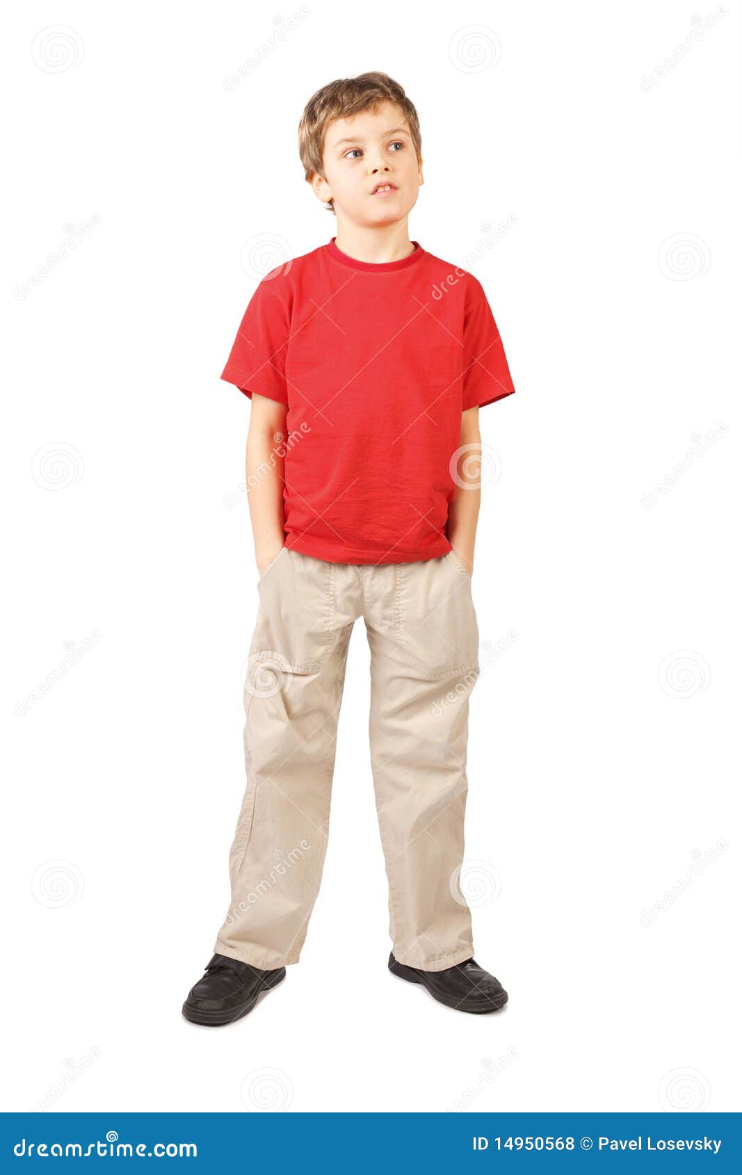 Boy Hands in Pockets Open Mouth Standing Stock Photo - Image of ...