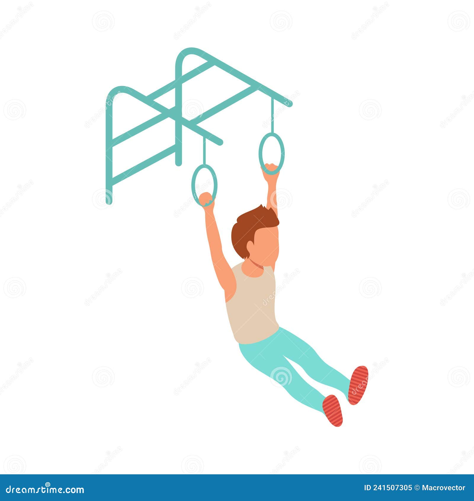 Boy Hangs Rings Composition Stock Vector - Illustration of design ...