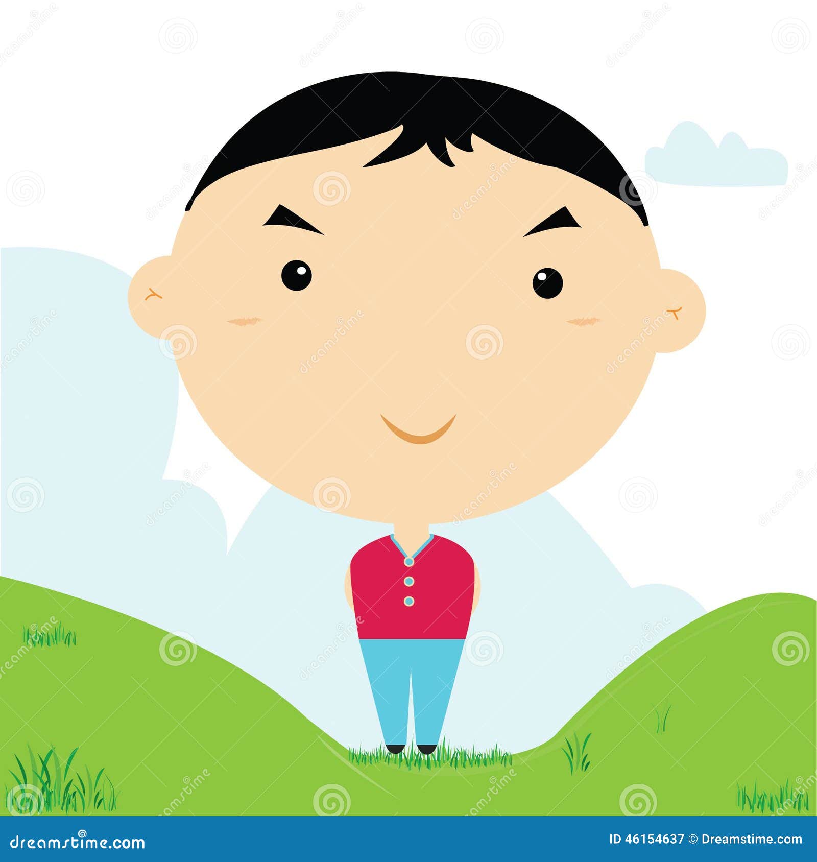 Boy-Happy-Go-Lucky Day stock illustration. Illustration of cheerful ...