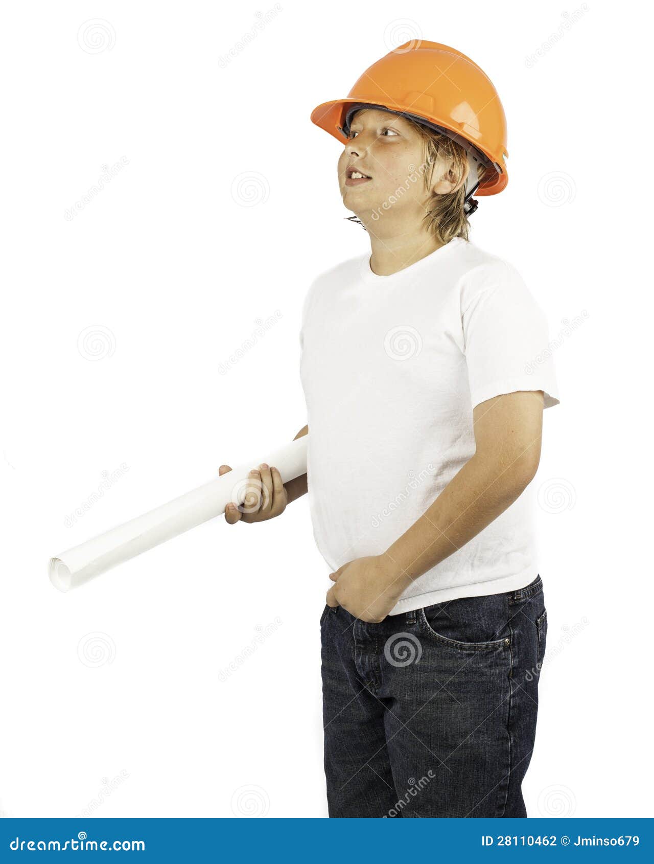 Boy in Hard hat stock photo. Image of contractor, male - 28110462