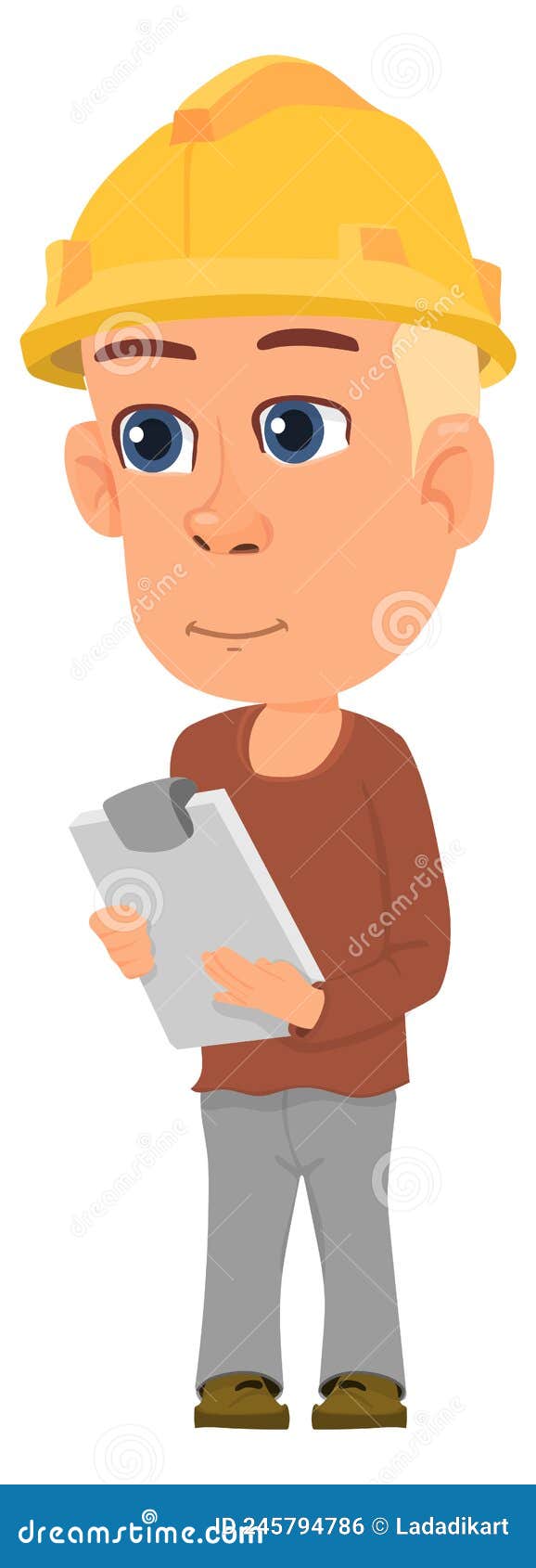 Boy in Hard Worker Hat. Kid Profession Concept Stock Vector ...