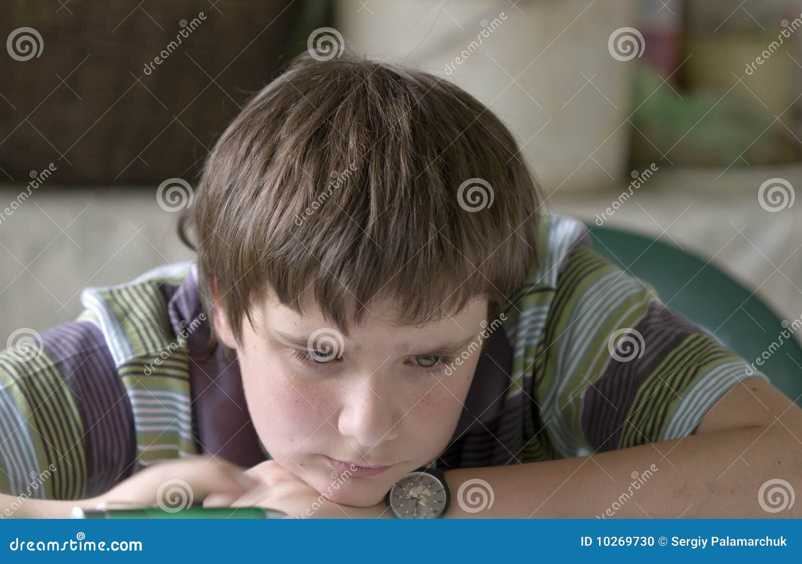 Boy hardly thinking stock photo. Image of intelligent - 10269730
