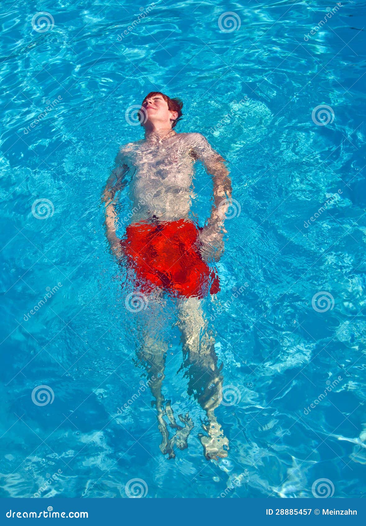 Boy Has Fun Swimming in the Pool Stock Image - Image of swimming ...