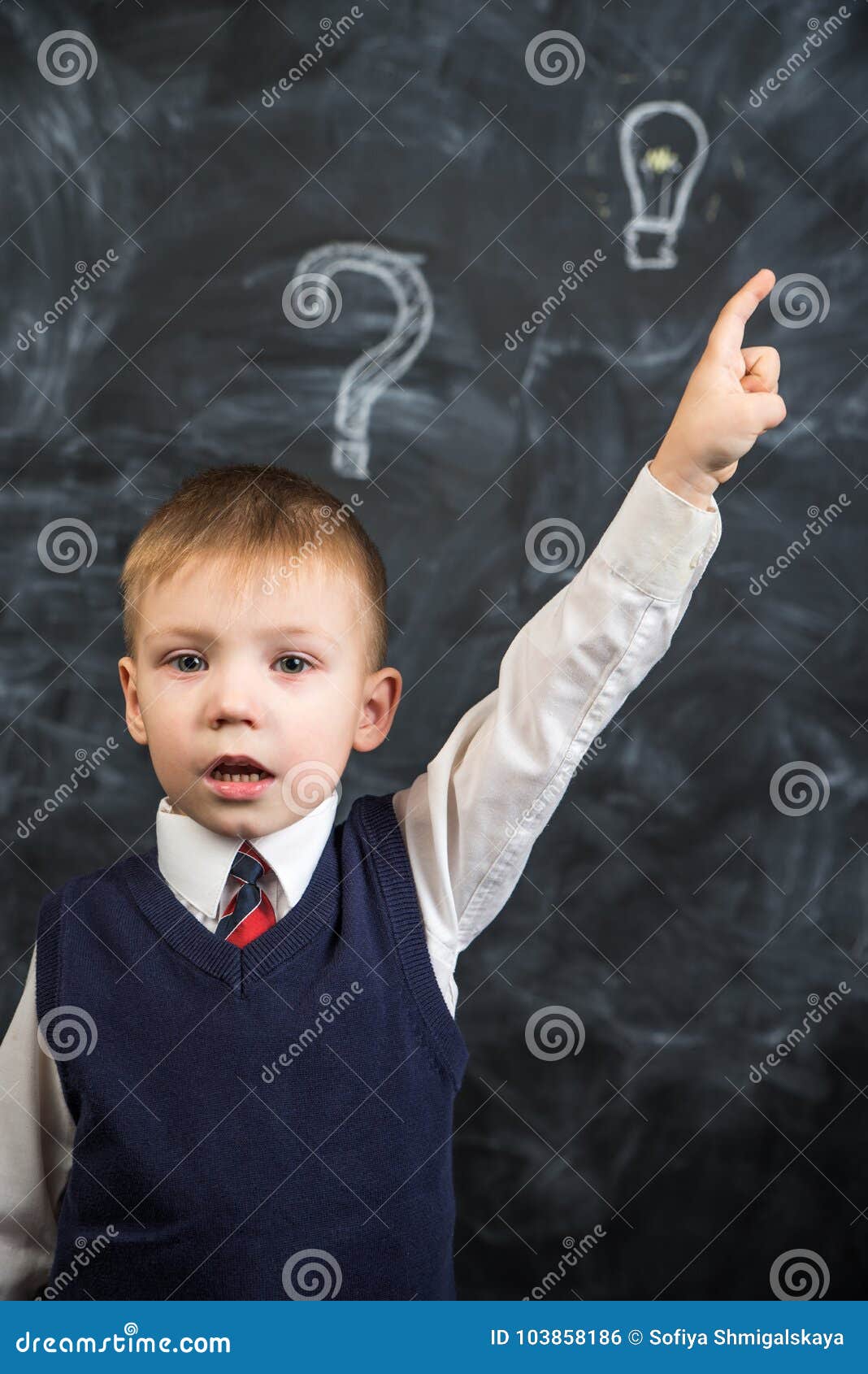 The Boy Has an Idea Drawn on the Board Light Bulb Stock Photo - Image ...