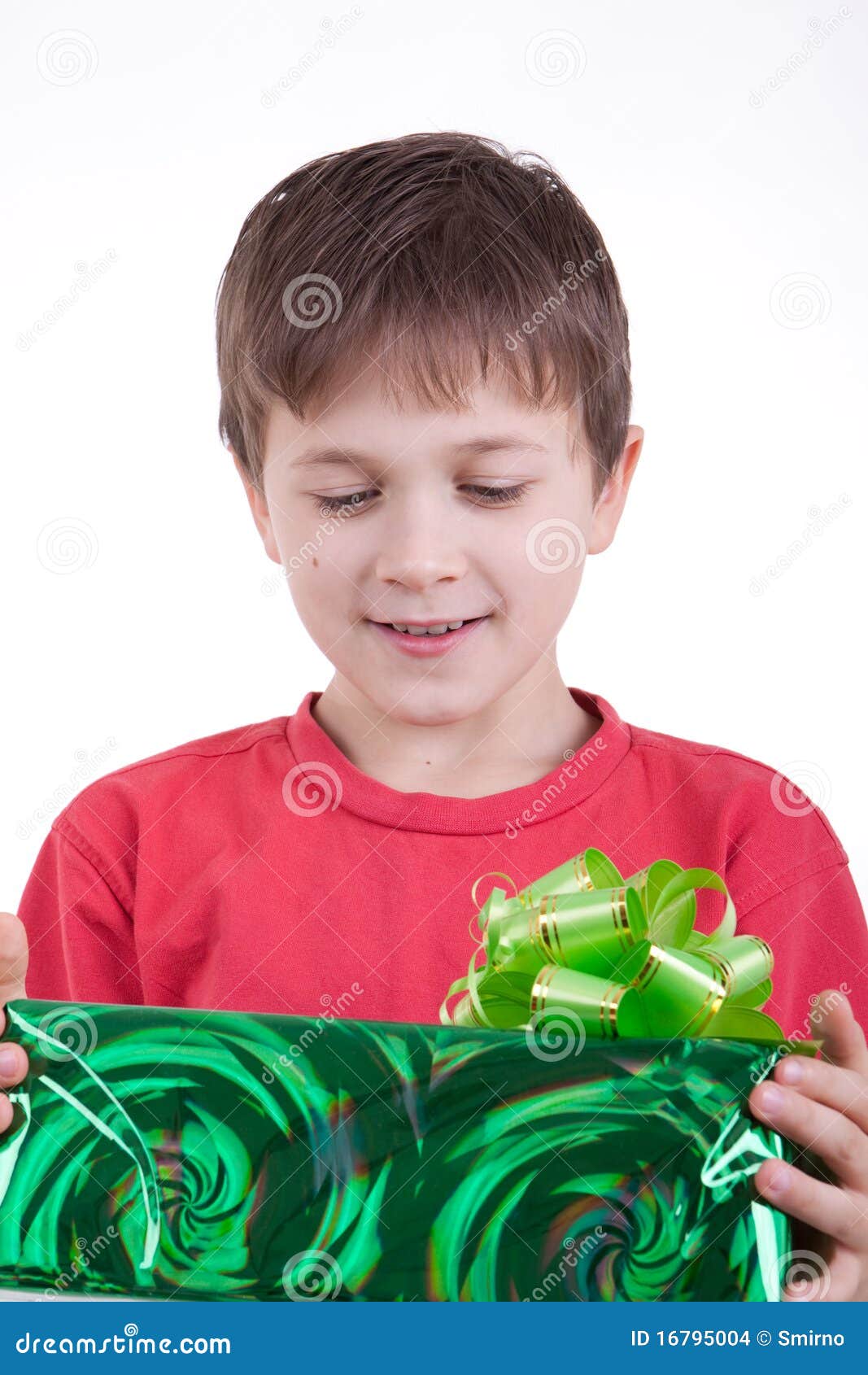 The Boy Has Received a Gift Stock Photo - Image of rejoices, child ...