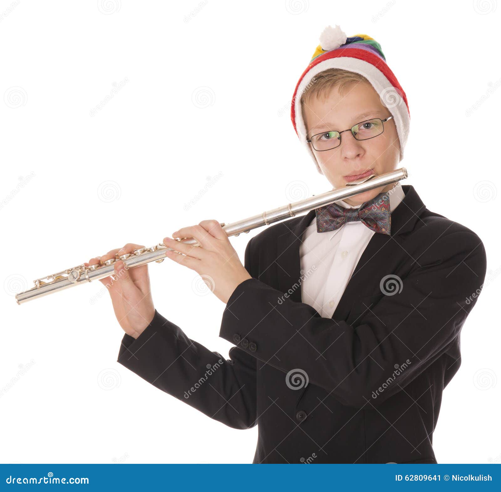 Boy in a hat Elf stock image. Image of studio, instrument - 62809641