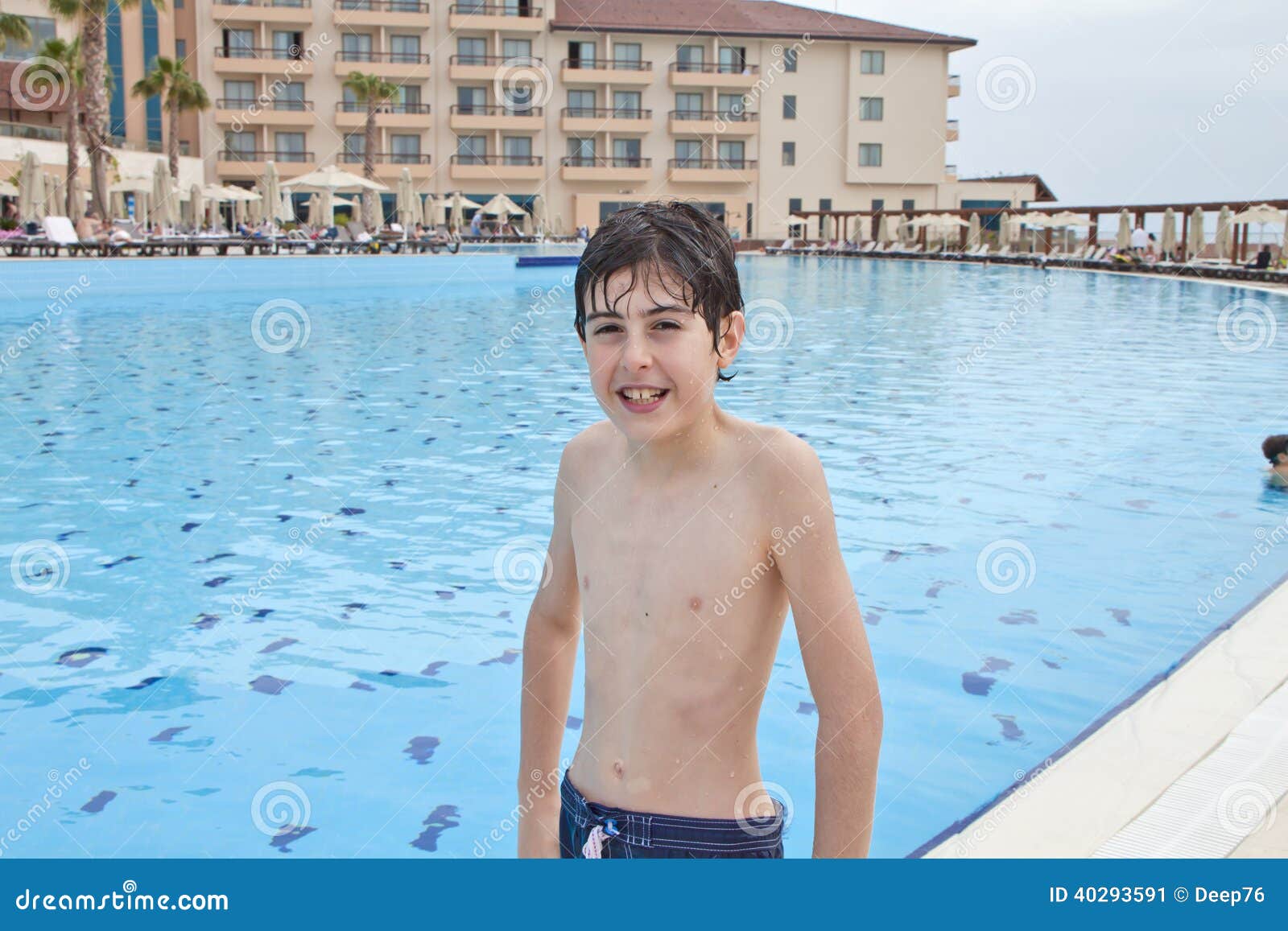 The Boy is Have Fun in the Swimming Pool Stock Image - Image of clear ...
