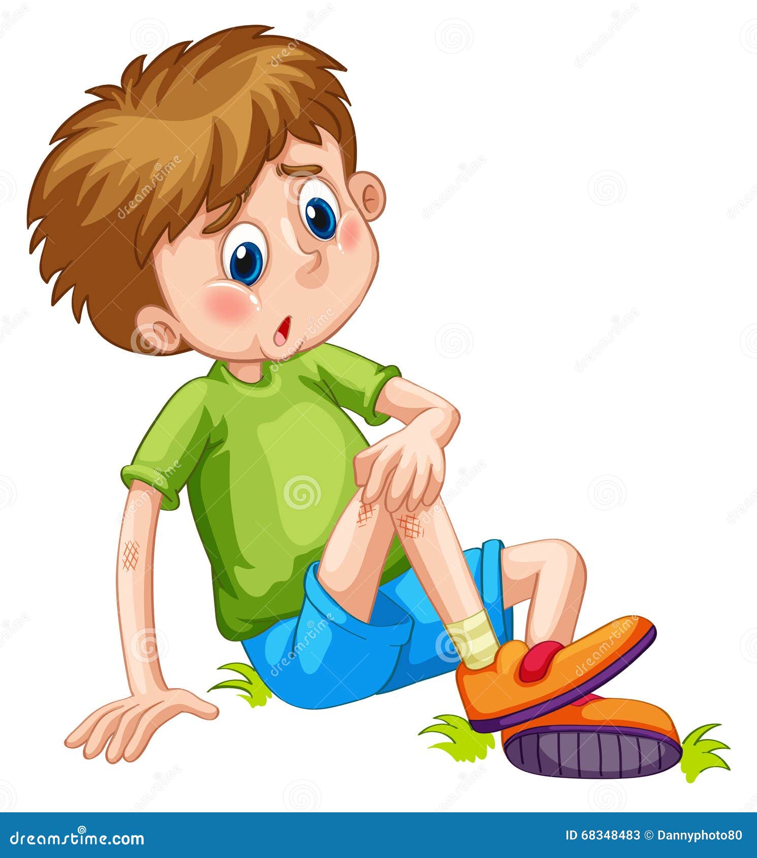 Boy Having Bruises on His Leg Stock Vector - Illustration of injury ...