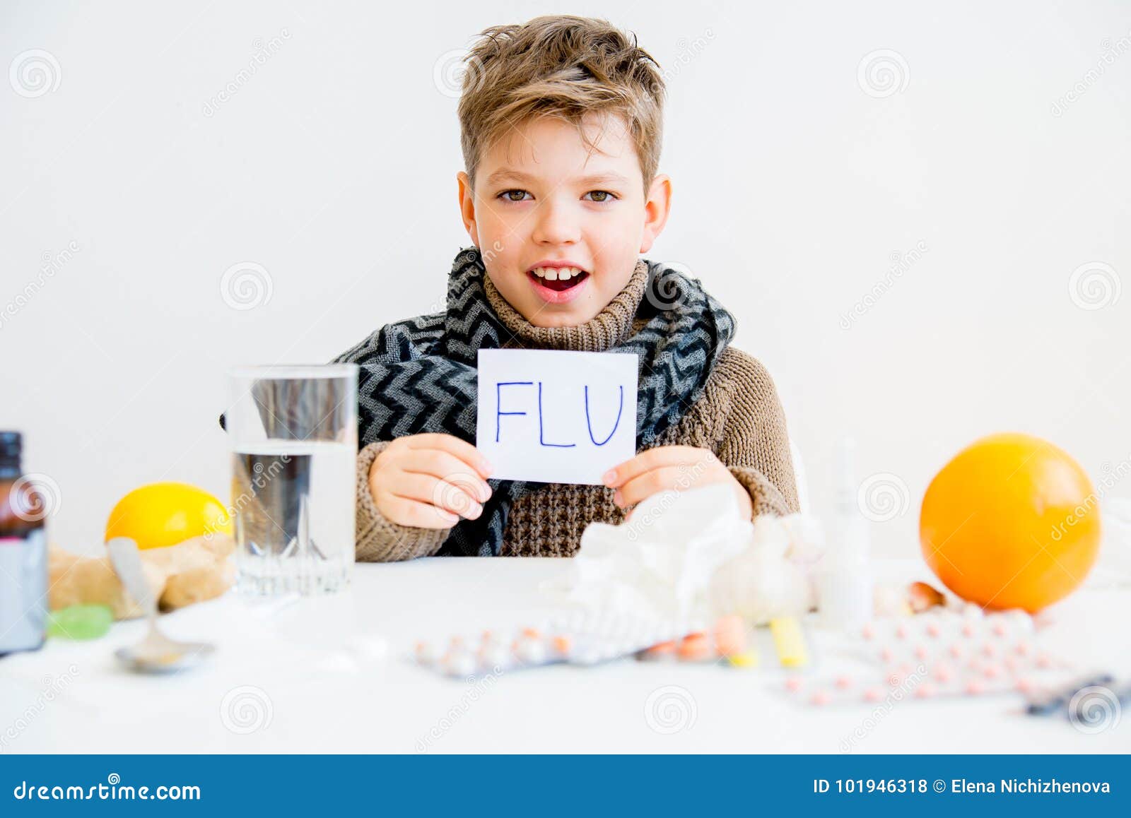Boy having flu stock photo. Image of mother, illness - 101946318
