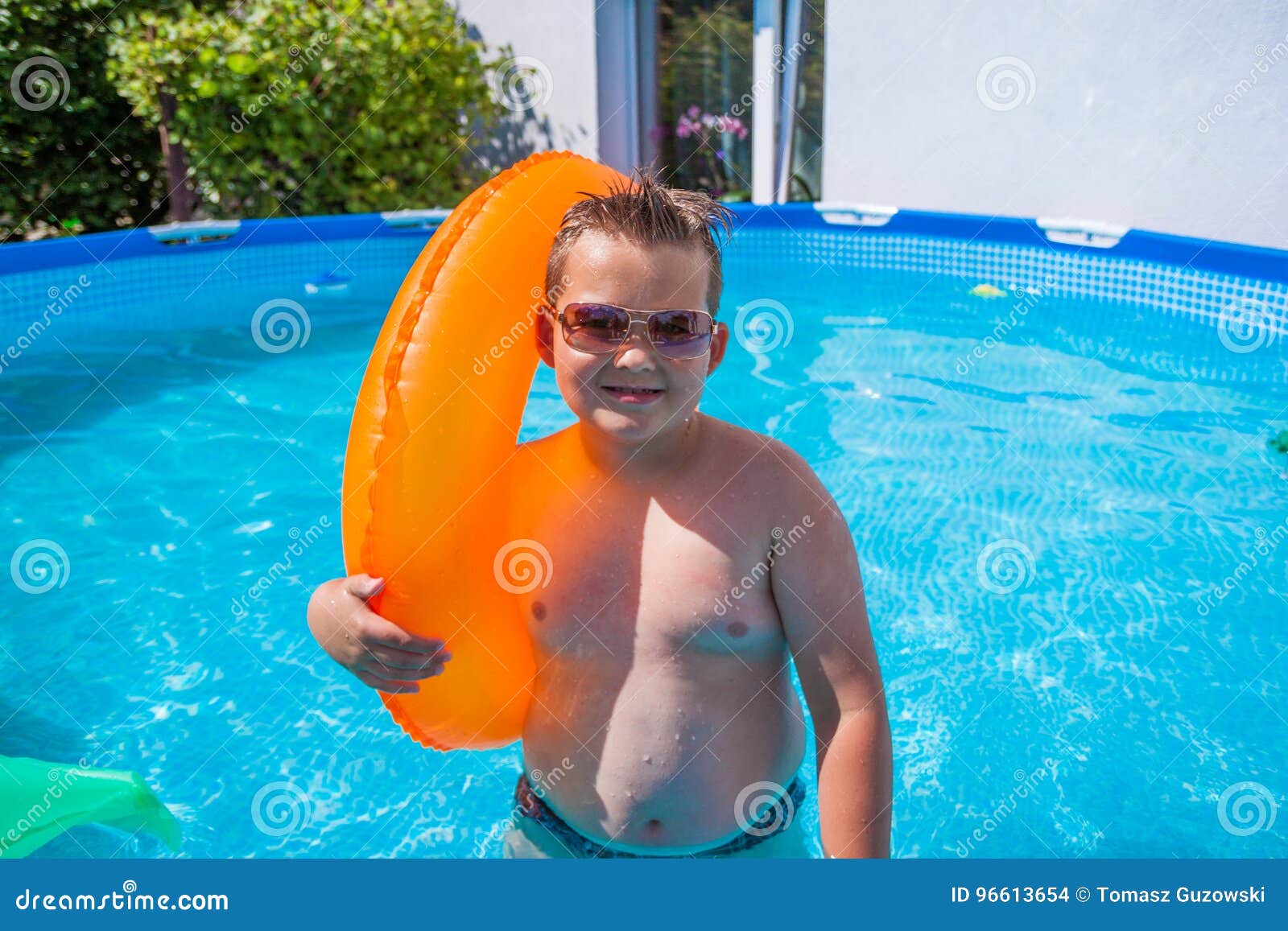 Boy in Having Fun in the Swimming Pool Stock Photo - Image of family ...