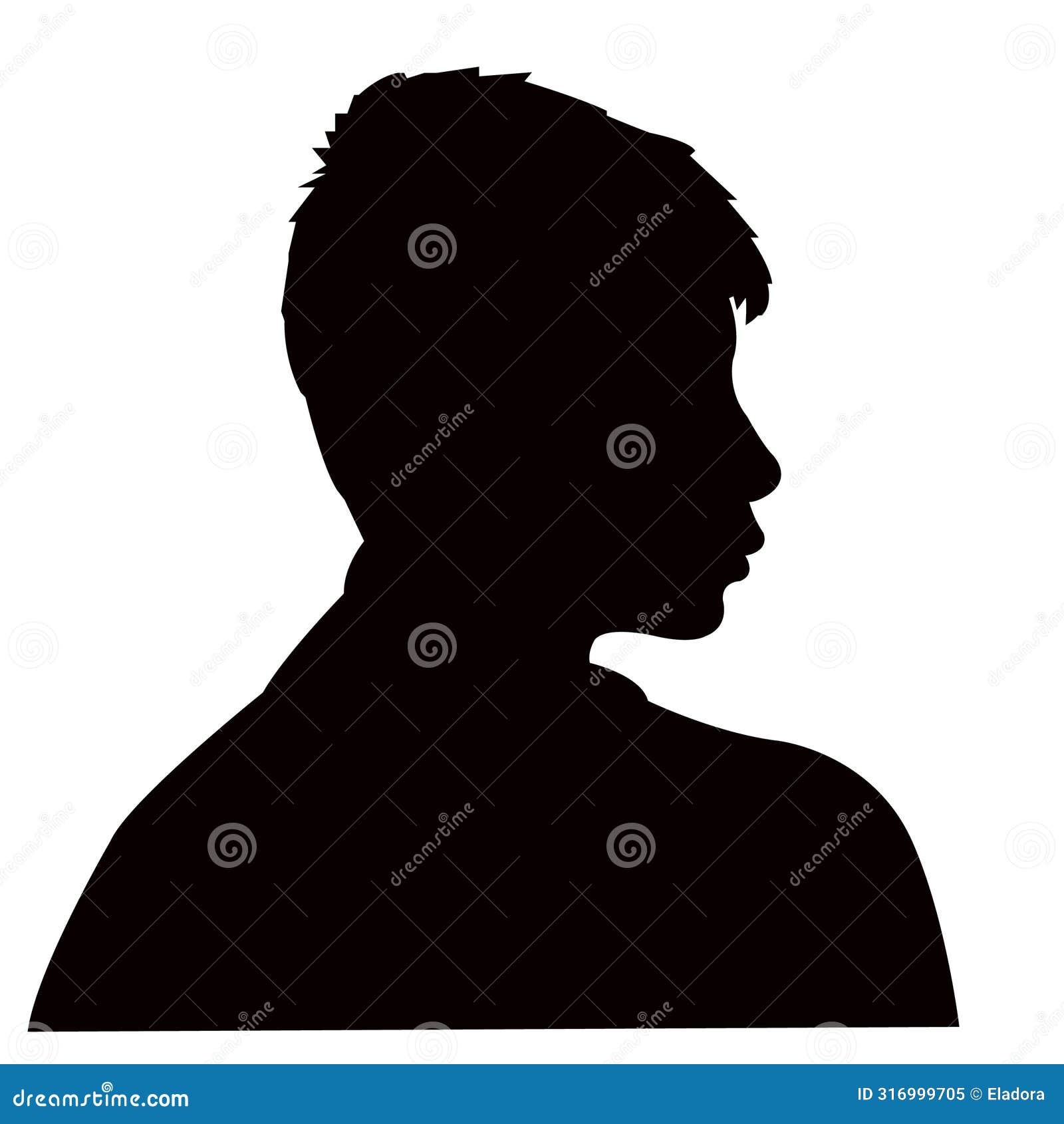 A Boy Head Silhouette Vector Stock Vector - Illustration of profile ...