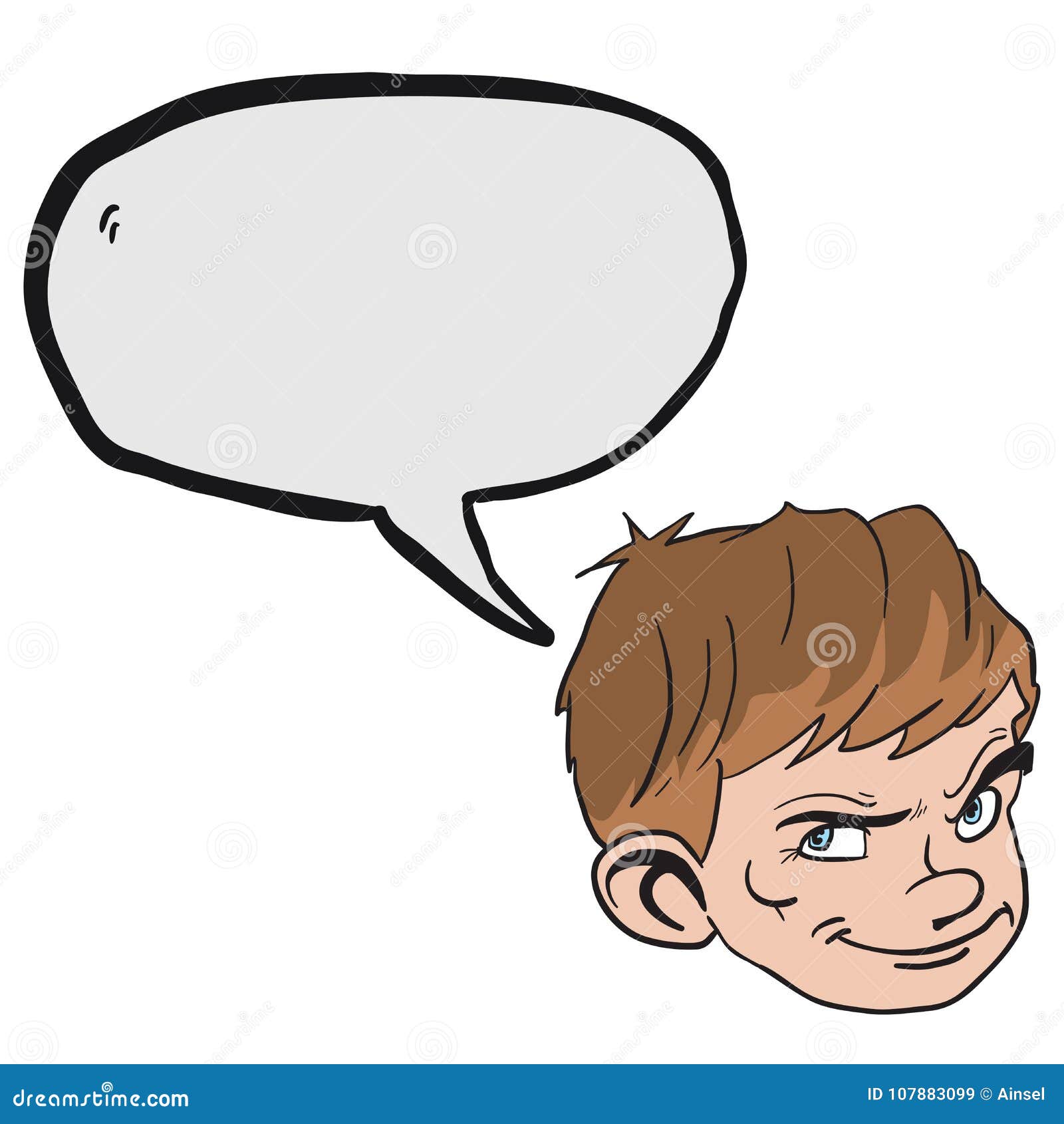 Boy head bubble stock illustration. Illustration of face - 107883099