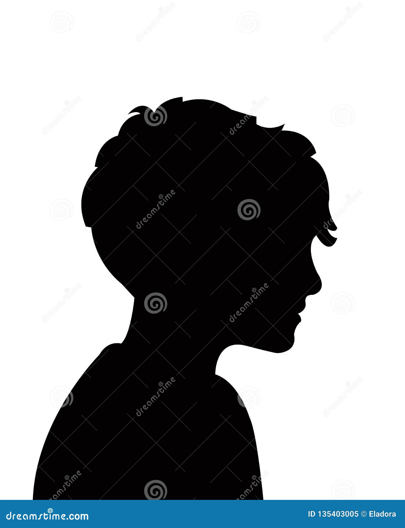 A Boy Head Black Color Silhouette Vector Stock Vector - Illustration of ...