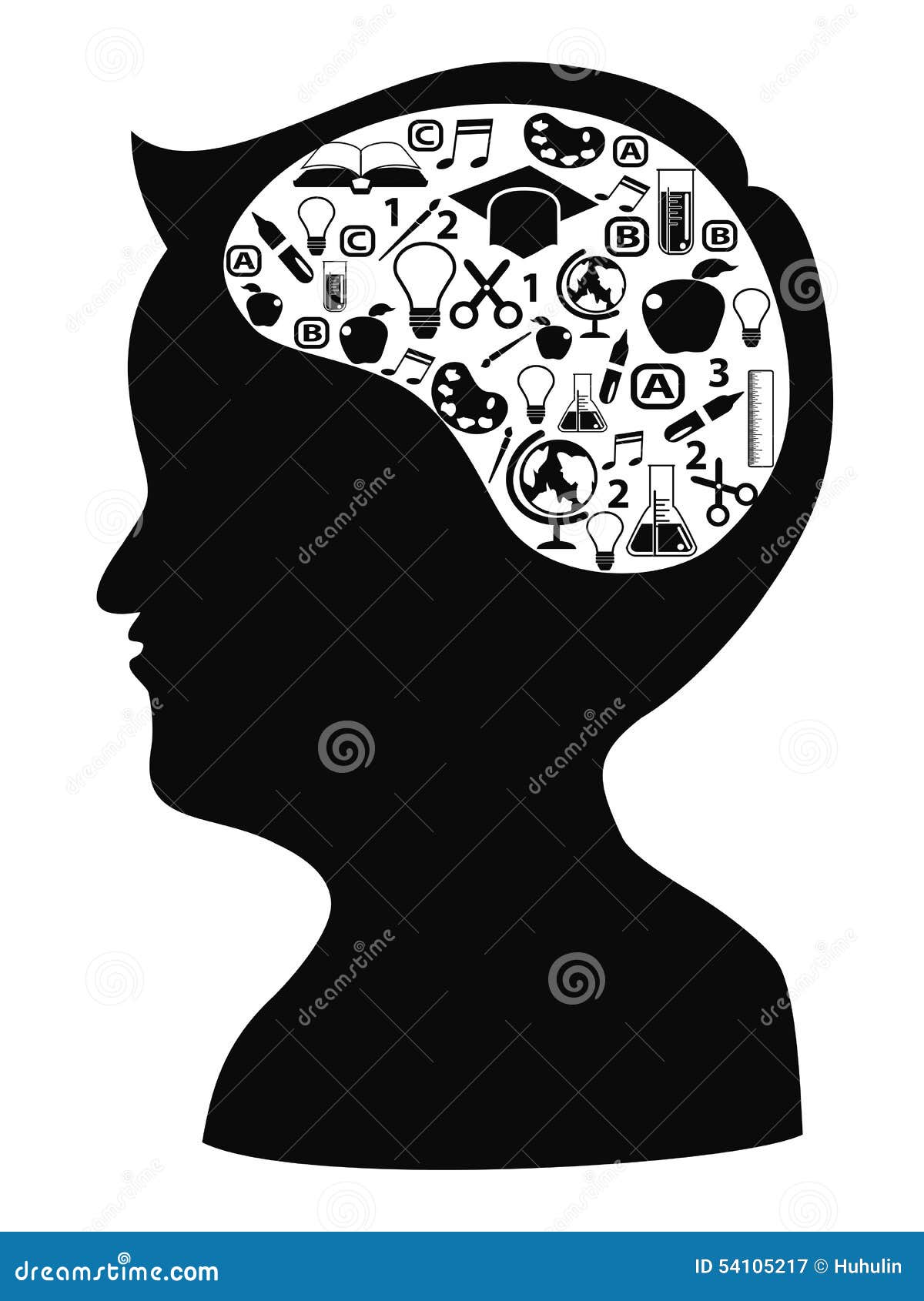 Head Shape Overthinking Concept Vector Illustration | CartoonDealer.com ...