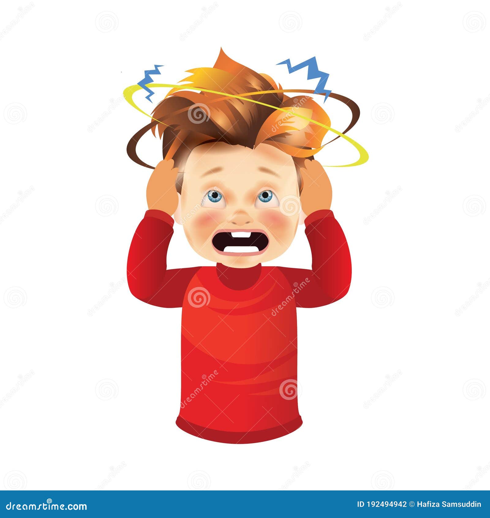 Boy with Headache. Vector Illustration Decorative Design Stock Vector ...